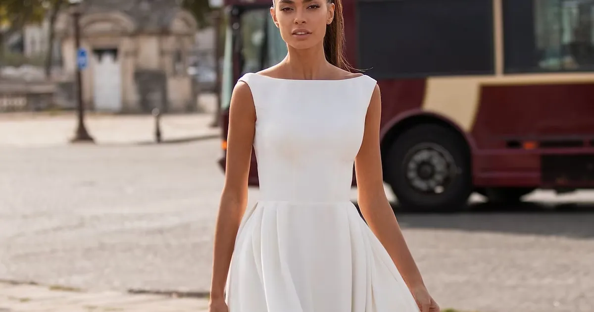 Simple Special Occasion Dresses Minimalist Wedding Gowns - Promfy