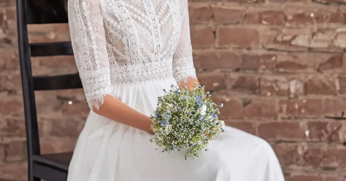Half Sleeve Dresses Bridal Formal Gowns with 1/2 Sleeves - Promfy