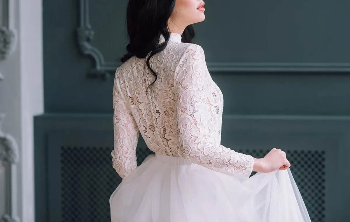 Button Back Formal Dresses Button-up Wedding Gowns - Promfy